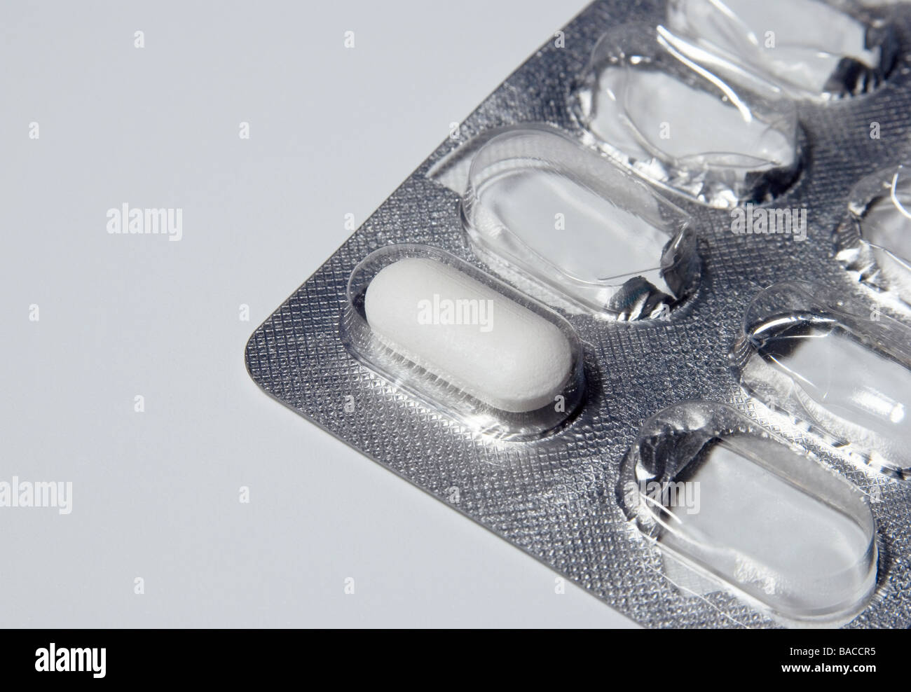 last pill in foil blister Stock Photo - Alamy