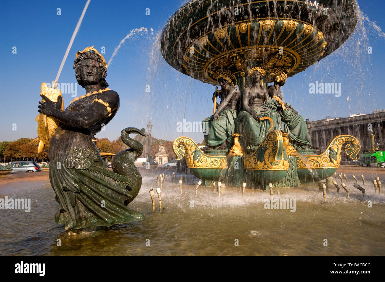 France, Paris, fountain on the Place de la Concorde Stock Photo - Alamy