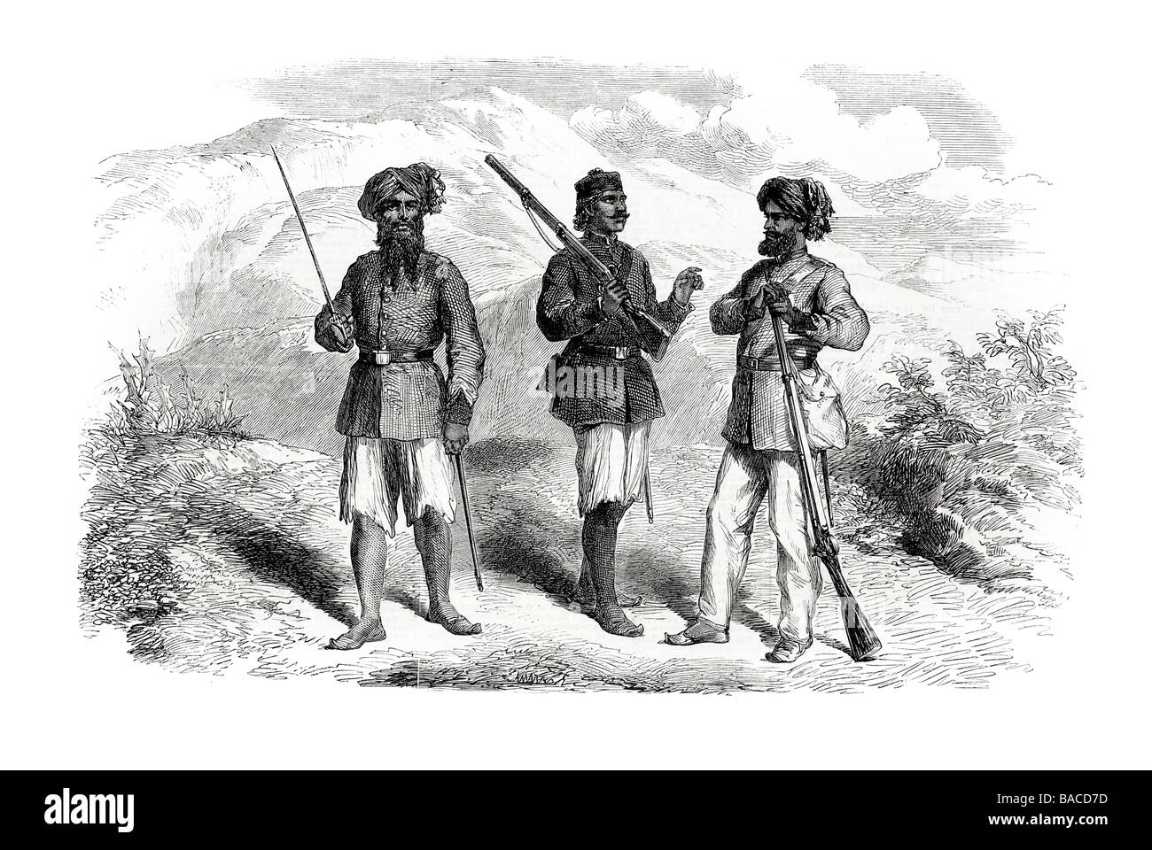 native troops on the bengal army employed in bhootan British India ...