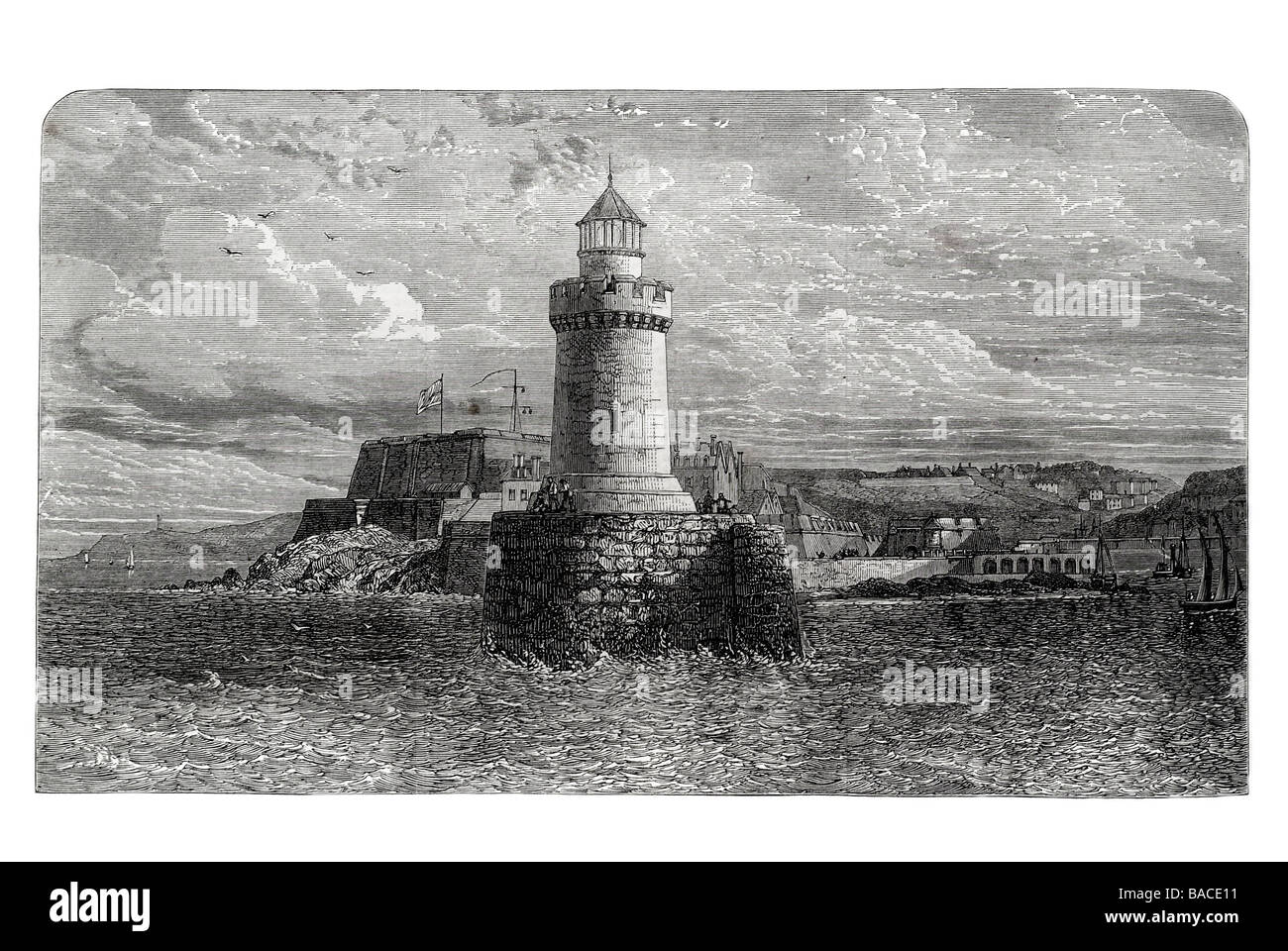 the new light tower at st pierre port guernsey 1867 St. Peter Port ...