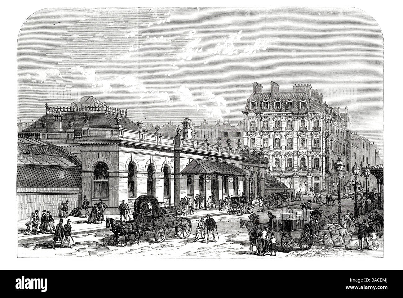 Metropolitan railway Western extension The Paddington Station 1868 ...