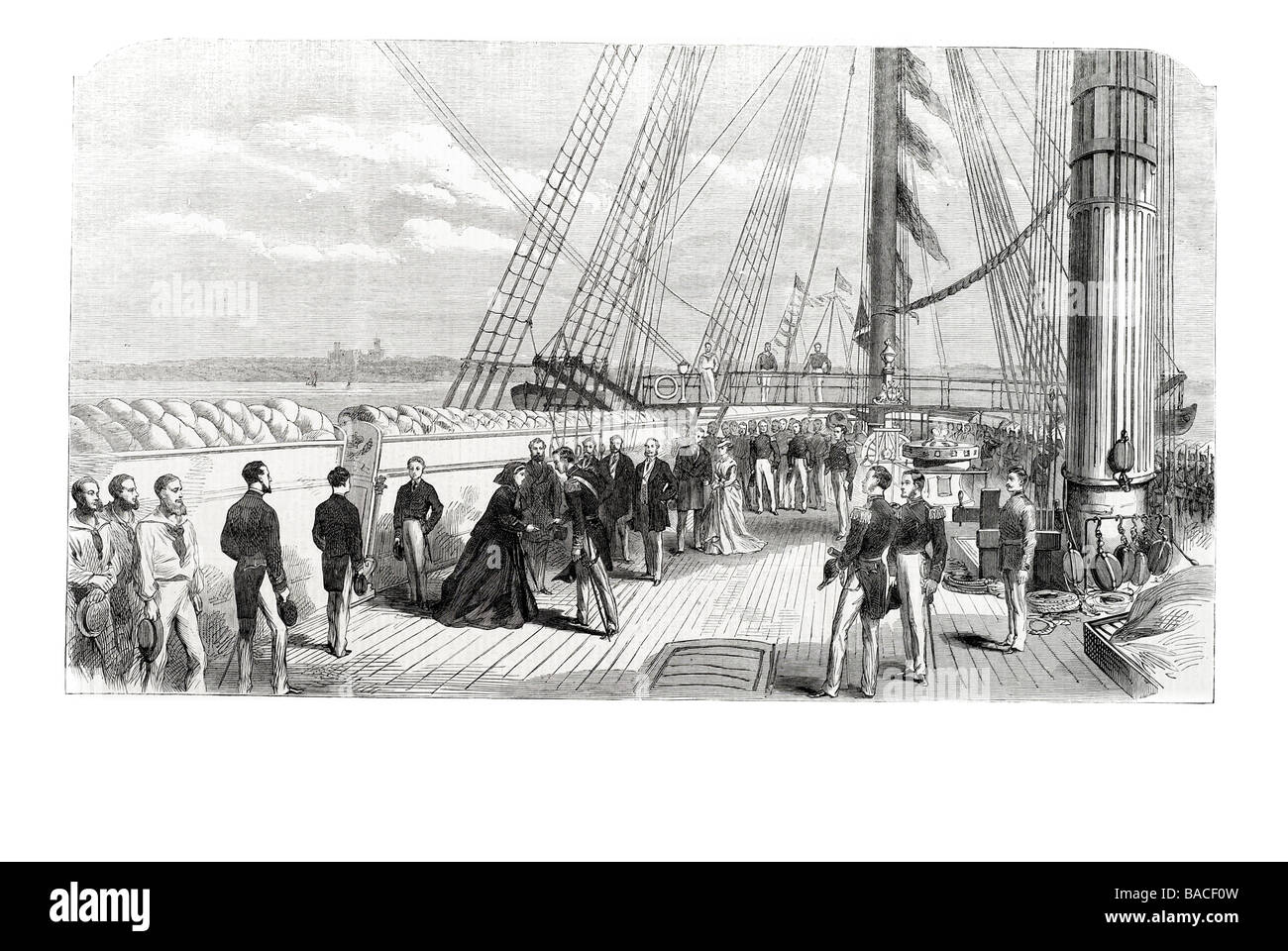 inspection of hms galatea by the queen in osborne bay east cowes 1868 ...