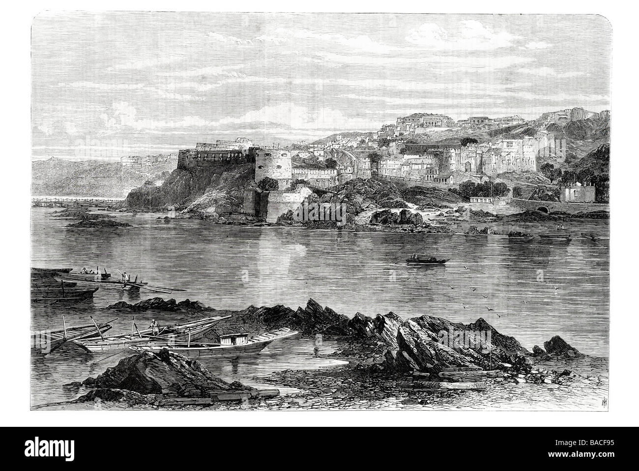 The war on the Punjaub frontier the fortress of Attock Stock Photo - Alamy