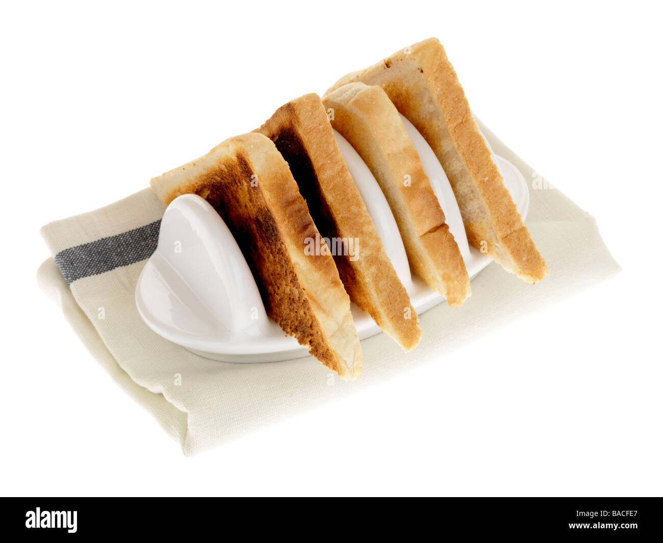 Hot Buttered Slices Of Toast Or Toasted Bread Isolated Against A White ...