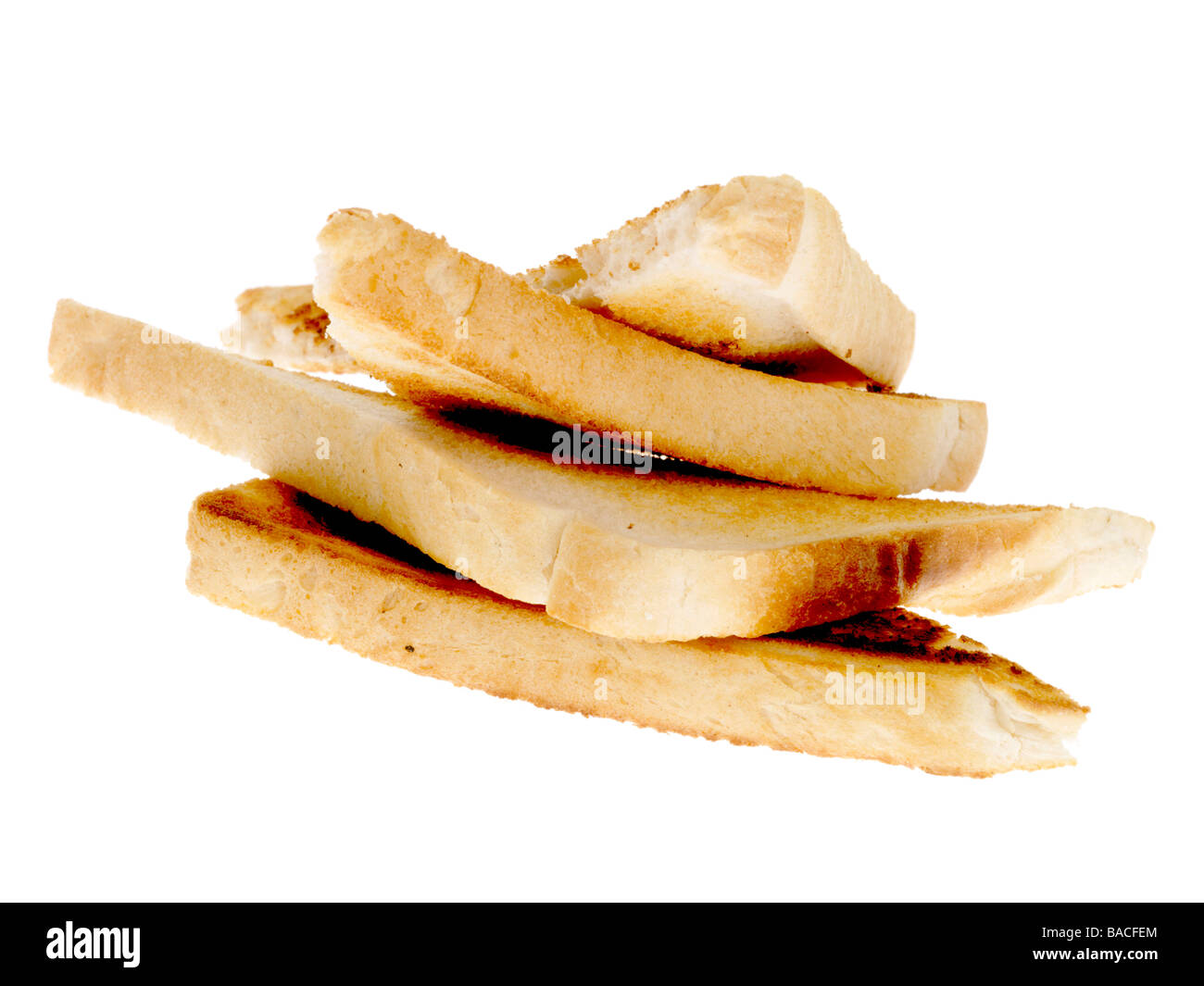 Hot Buttered Slices Of Toast Or Toasted Bread Isolated Against A White ...