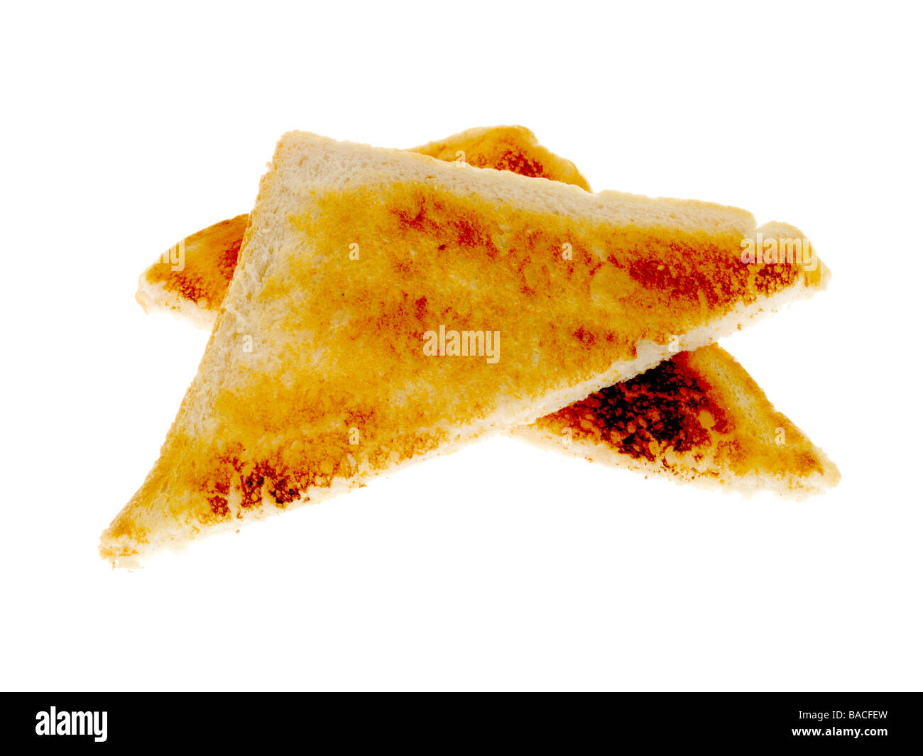 Hot Buttered Slices Of Toast Or Toasted Bread Isolated Against A White ...