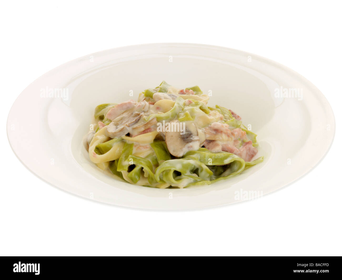 Authentic Italian Style Ham And Mushroom Tagliatelle Pasta Meal ...