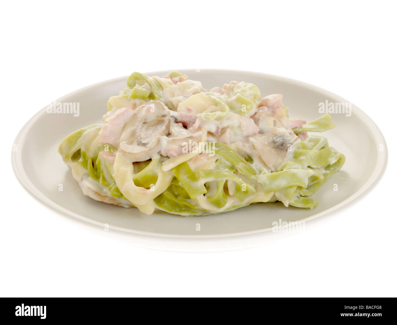 Authentic Italian Style Ham And Mushroom Tagliatelle Pasta Meal ...