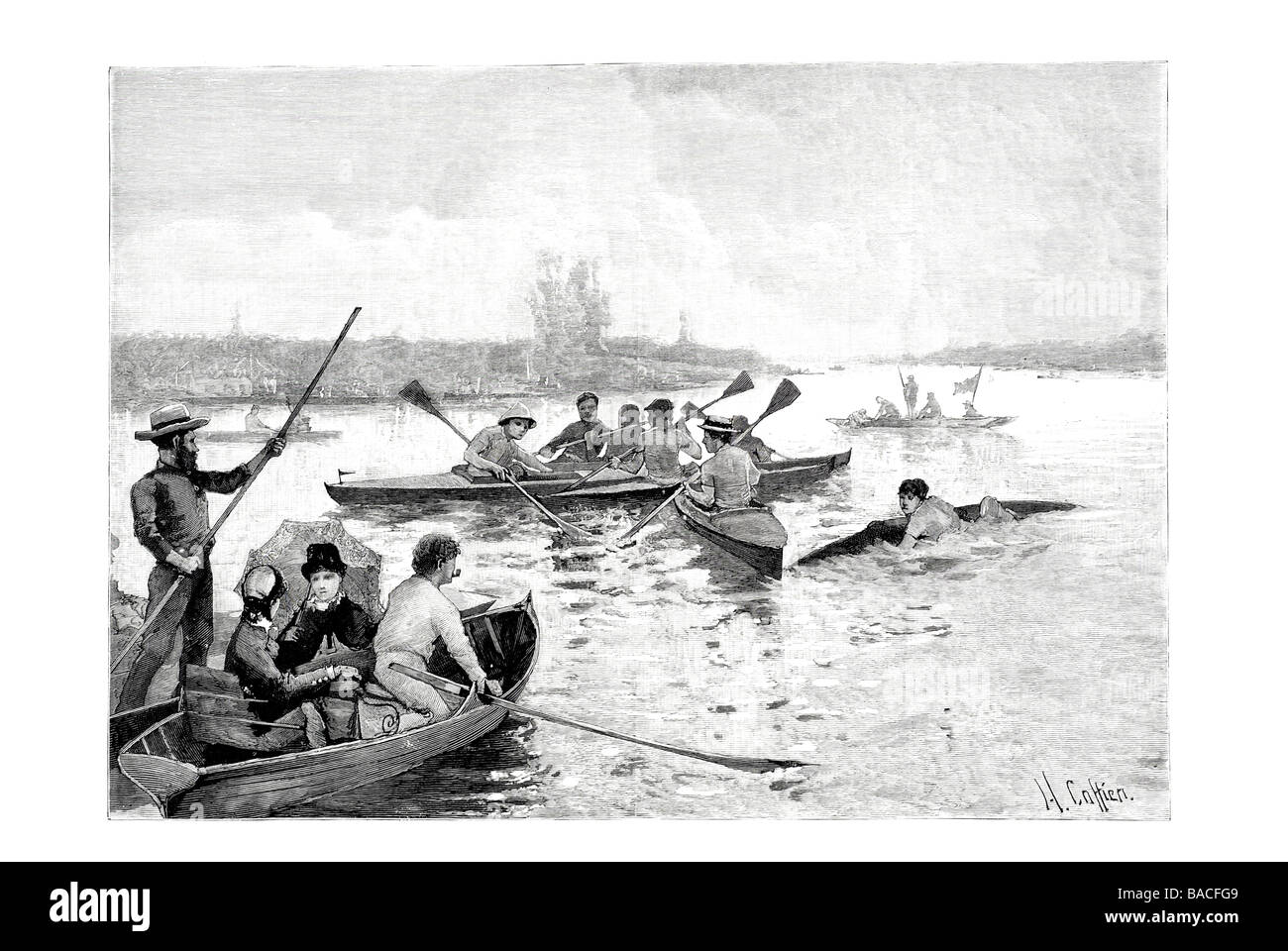 Rowing oar drawing hi-res stock photography and images - Alamy