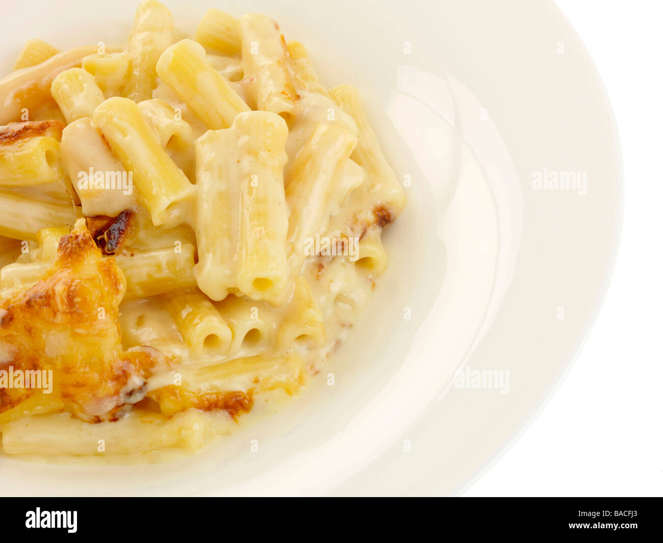 Bowl Of Authentic Italian Style Macaroni Cheese Isolated Against A ...