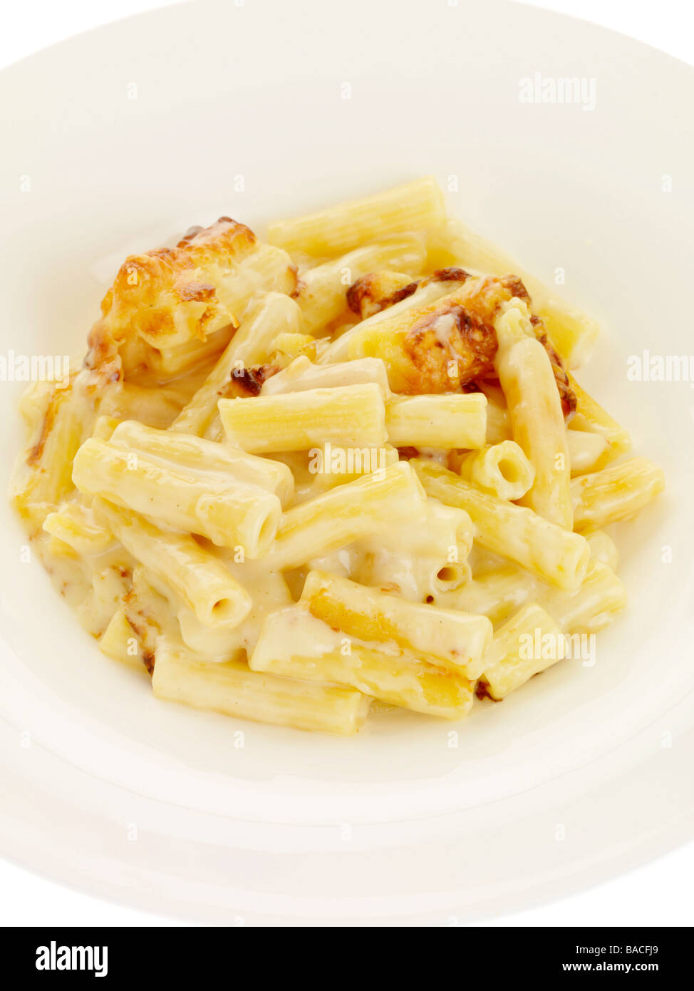 Bowl Of Authentic Italian Style Macaroni Cheese Isolated Against A ...