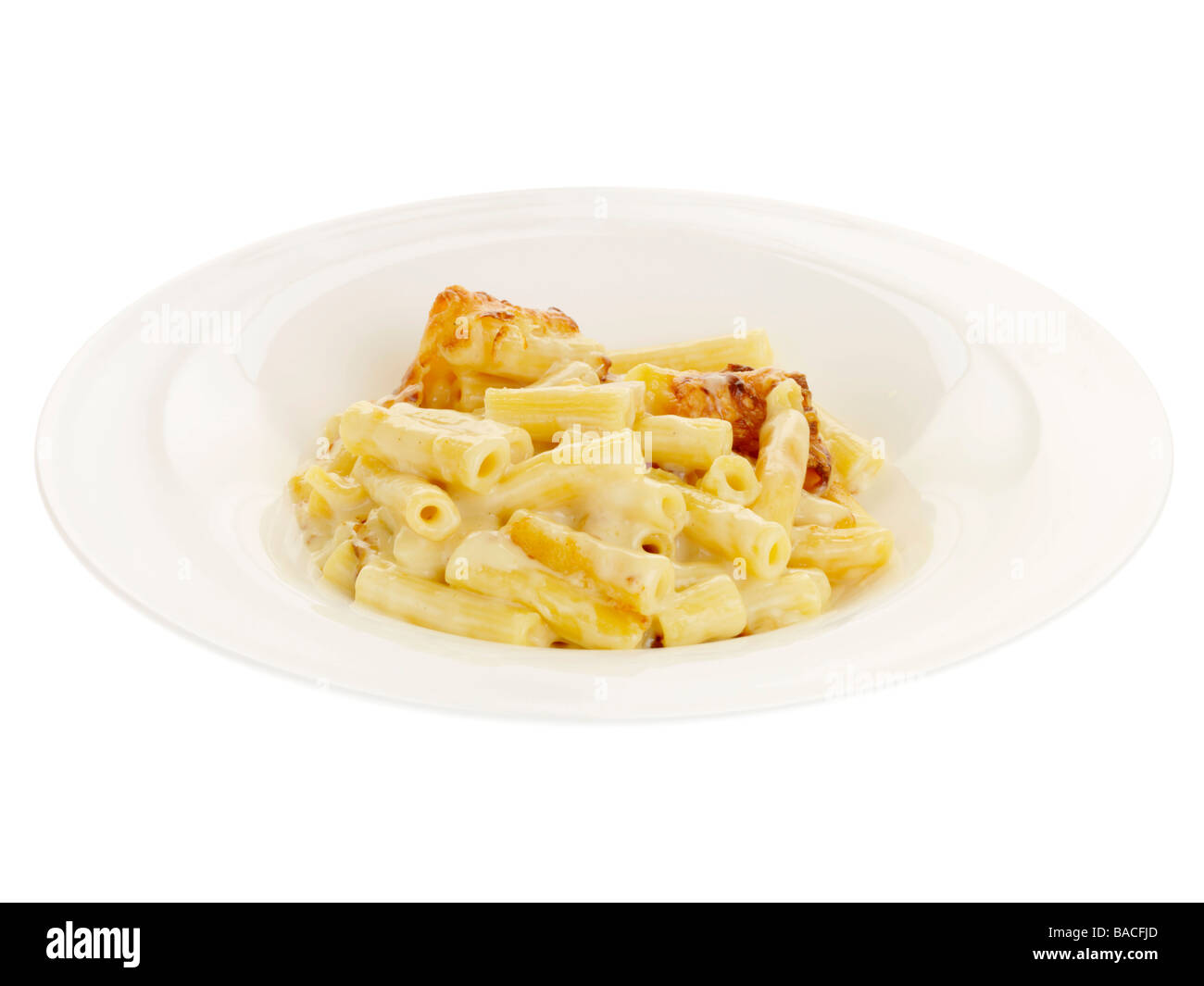 Bowl Of Authentic Italian Style Macaroni Cheese Isolated Against A ...