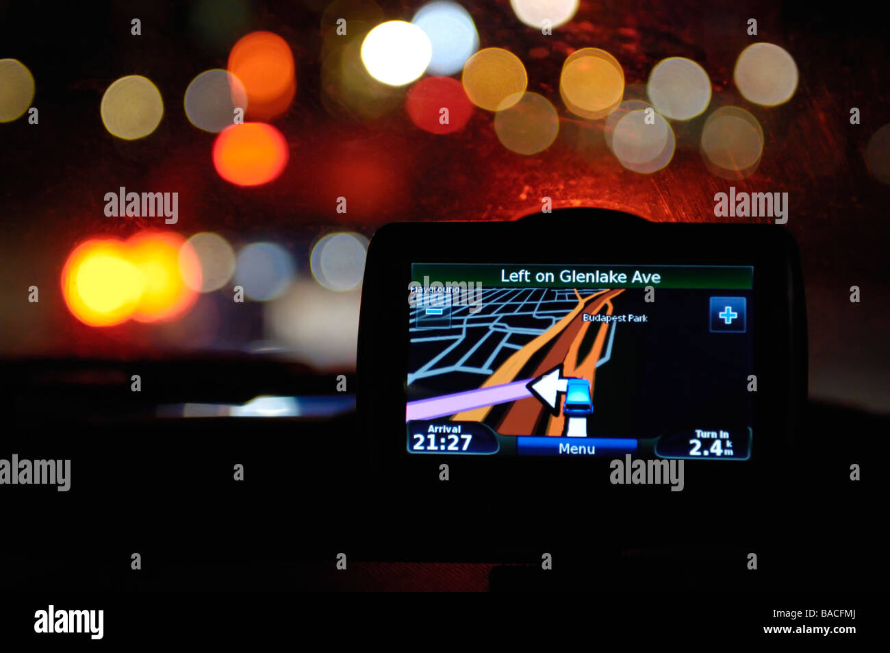 GPS on a windshield of a car Stock Photo - Alamy