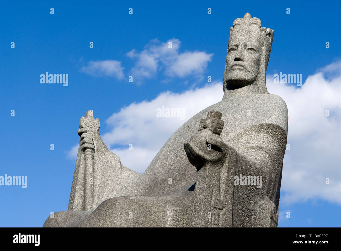 Lithuania (Baltic States), Vilnius, King Mindaugas statue (1203 - 1263 ...