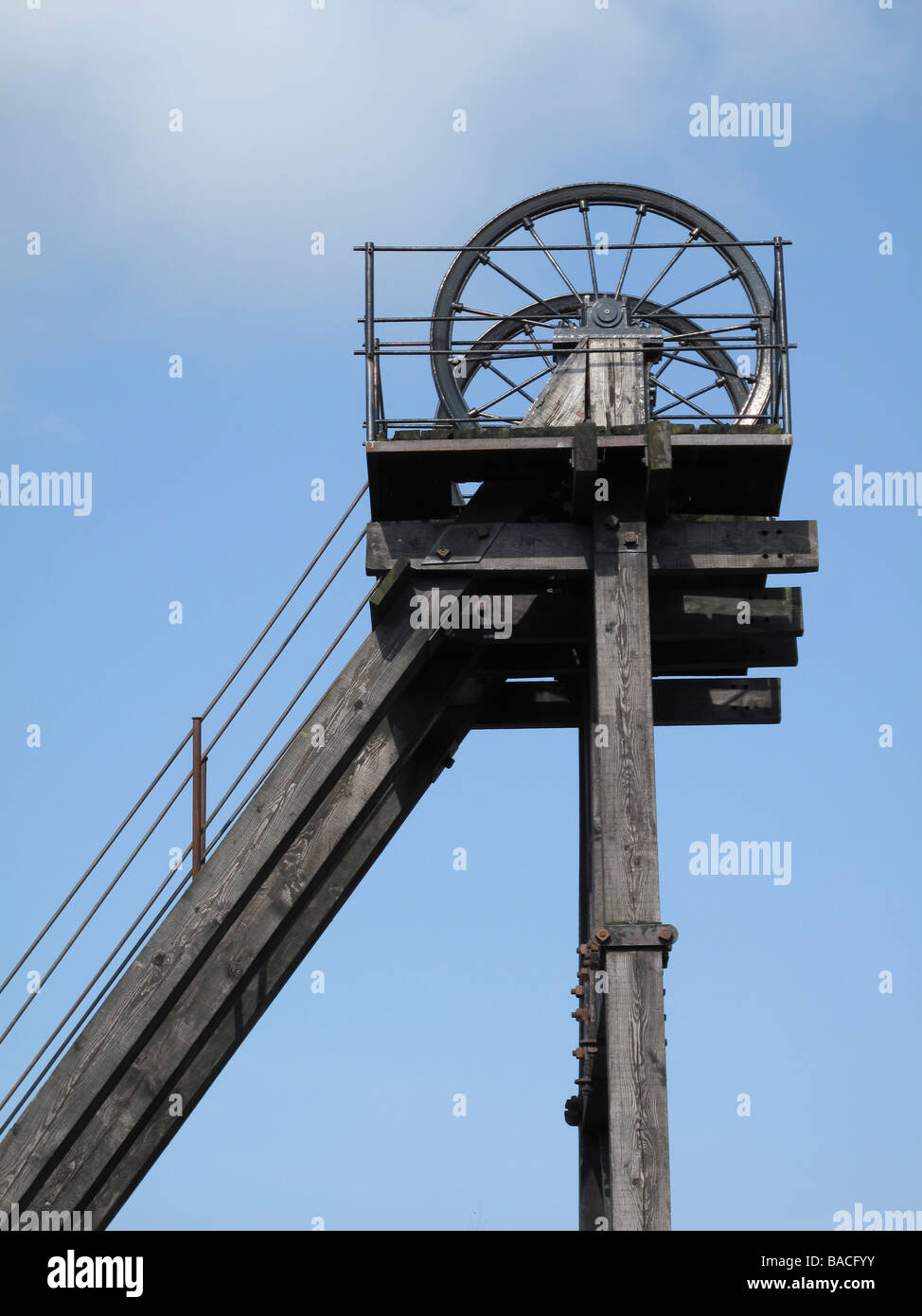 Mineshaft hoist wheel Stock Photo - Alamy