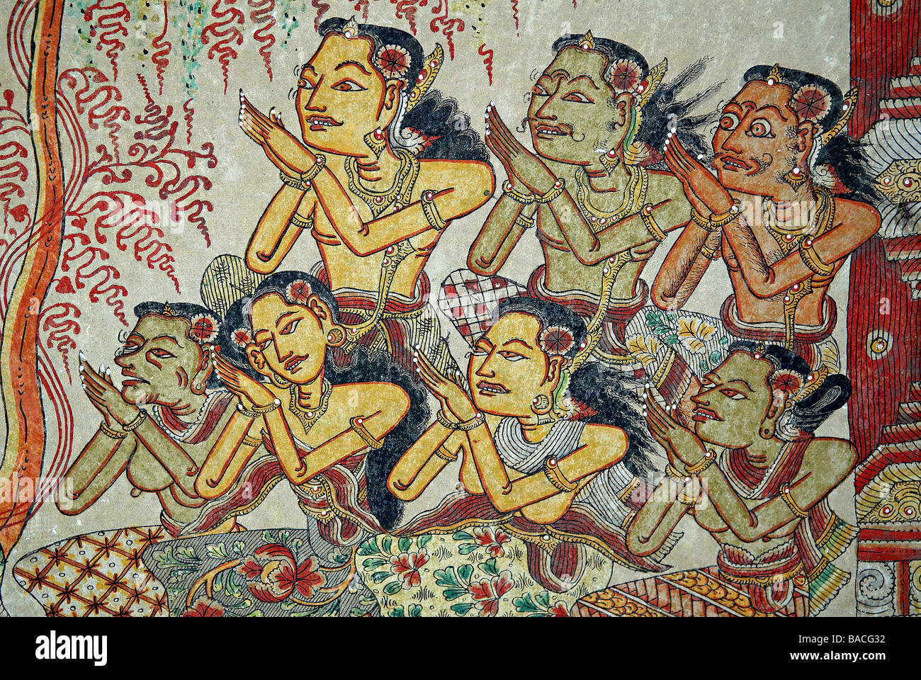 Indonesia, Bali, painting in Klungkung Royal Palace Stock Photo - Alamy