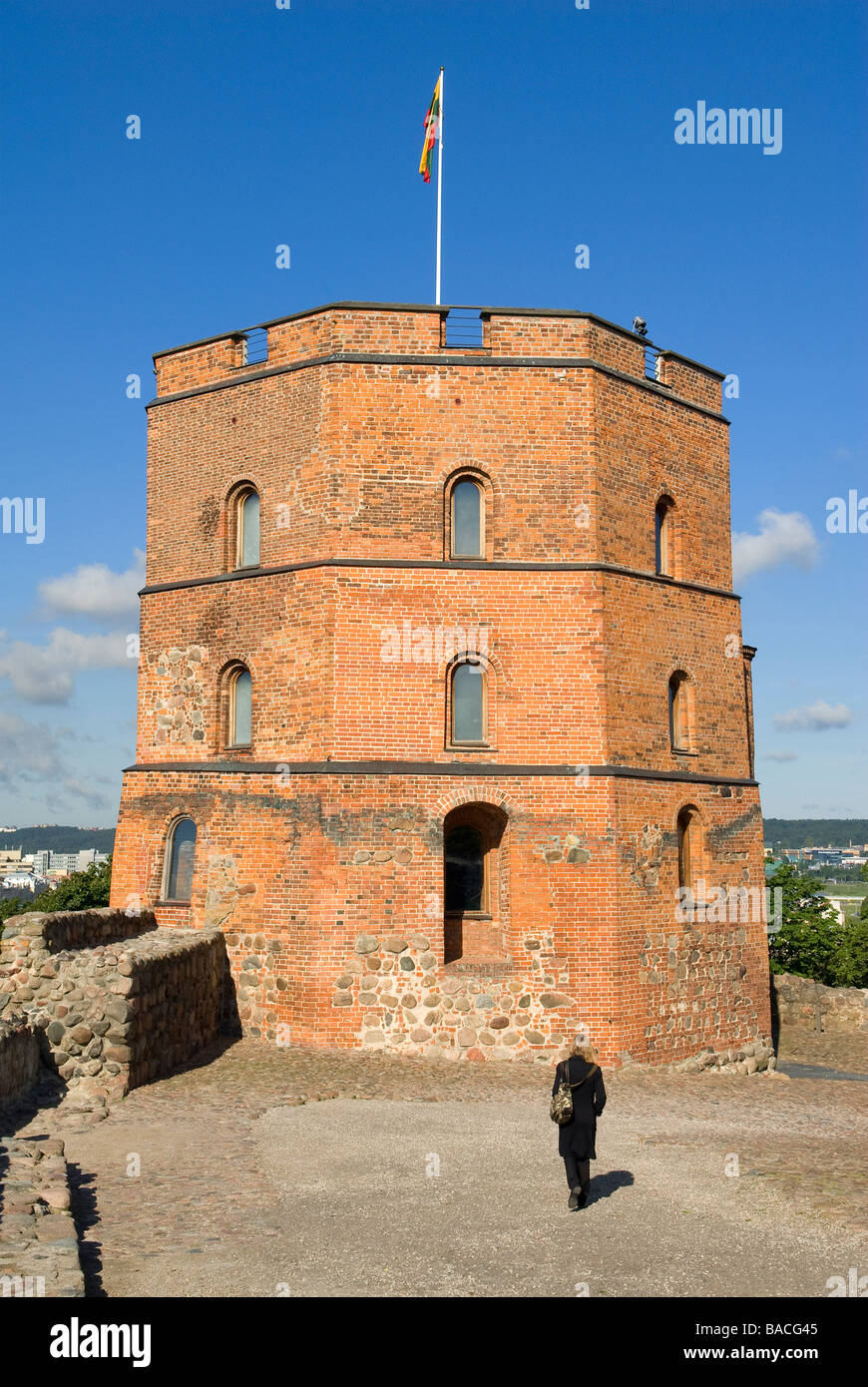 Lithuania (Baltic States), Vilnius, the tower of Gediminas Castle built ...