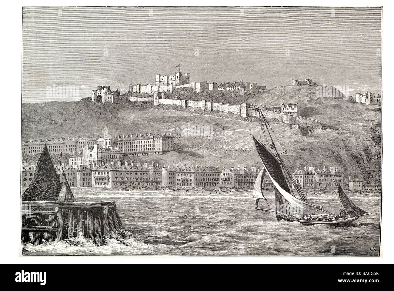 dover castle from the sea Kent gun platform heavy artillery medieval ...