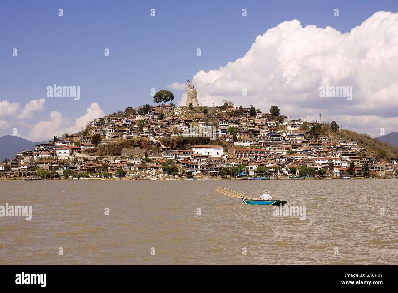 Mexico, Michoacan State, Janitzio Island on Patzcuaro Lake Stock Photo ...