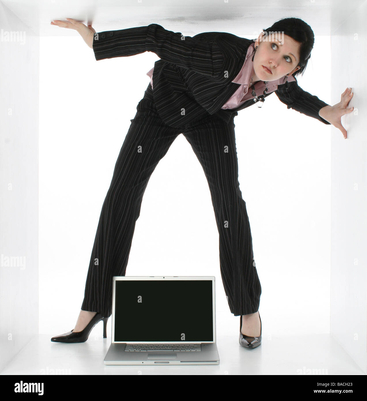 Woman low ceiling laptop hi-res stock photography and images - Alamy