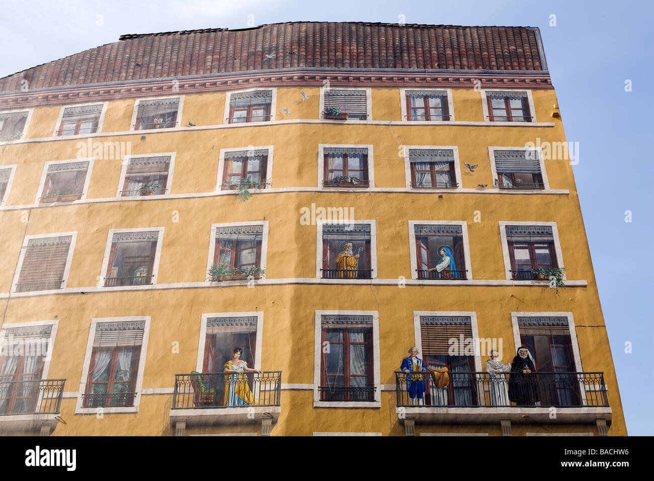 France, Rhone, Lyon, Fresque des Lyonnais célèbres (Fresco of the ...