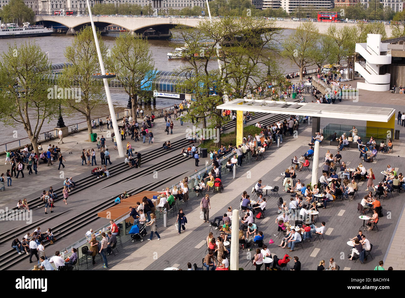 United Kingdom, London, South Bank district, square of Southbank centre ...