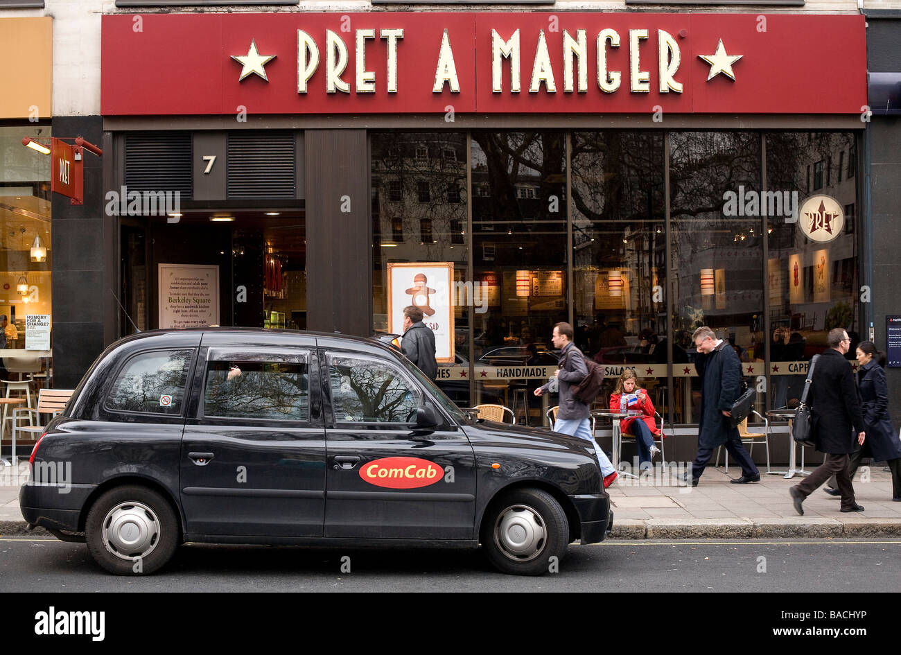 United Kingdom, London, Mayfair, Berkeley Square, new taxi in front of ...