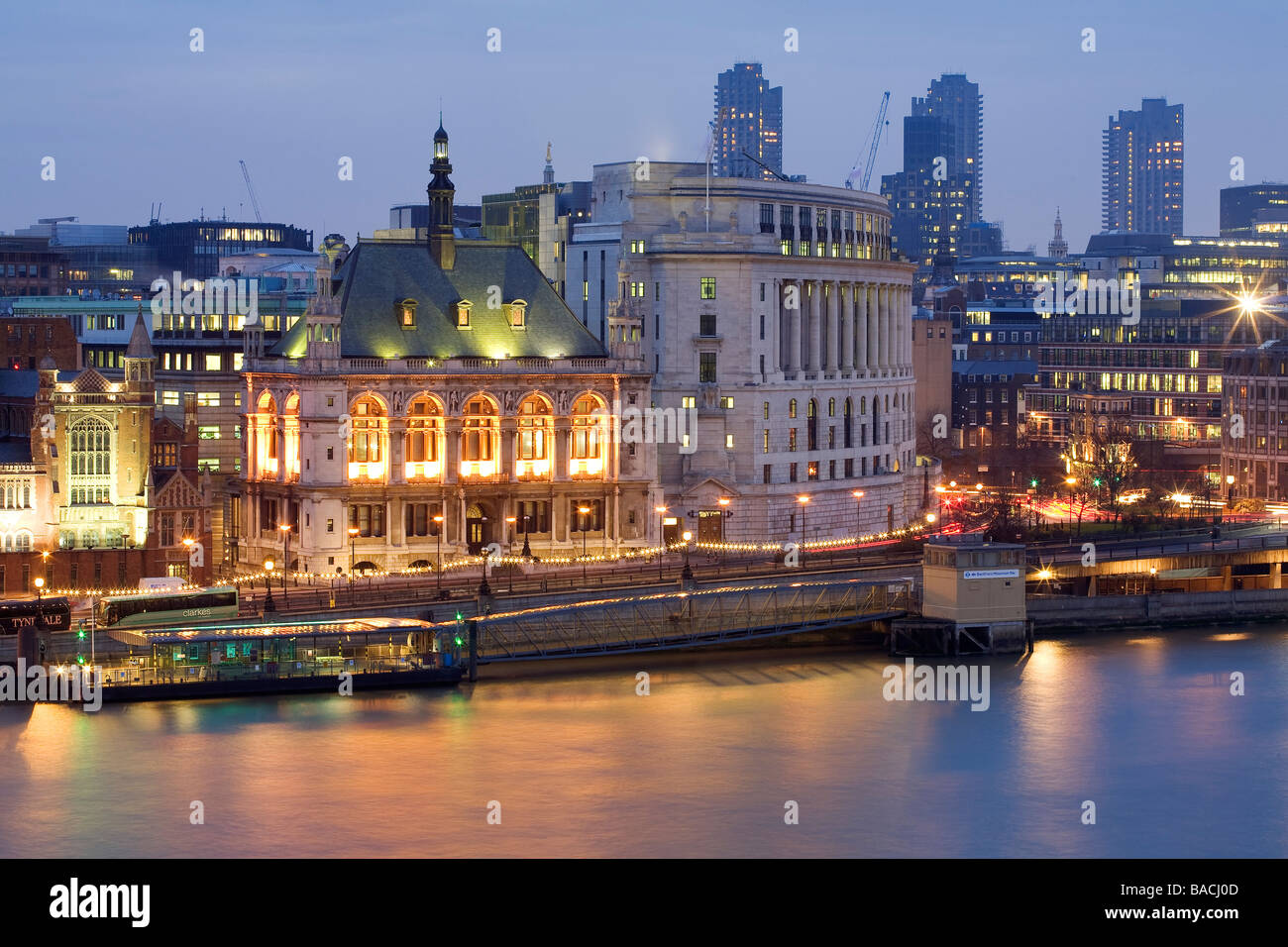 United Kingdom, London, view on Victoria Embankment from the OXO Tower ...