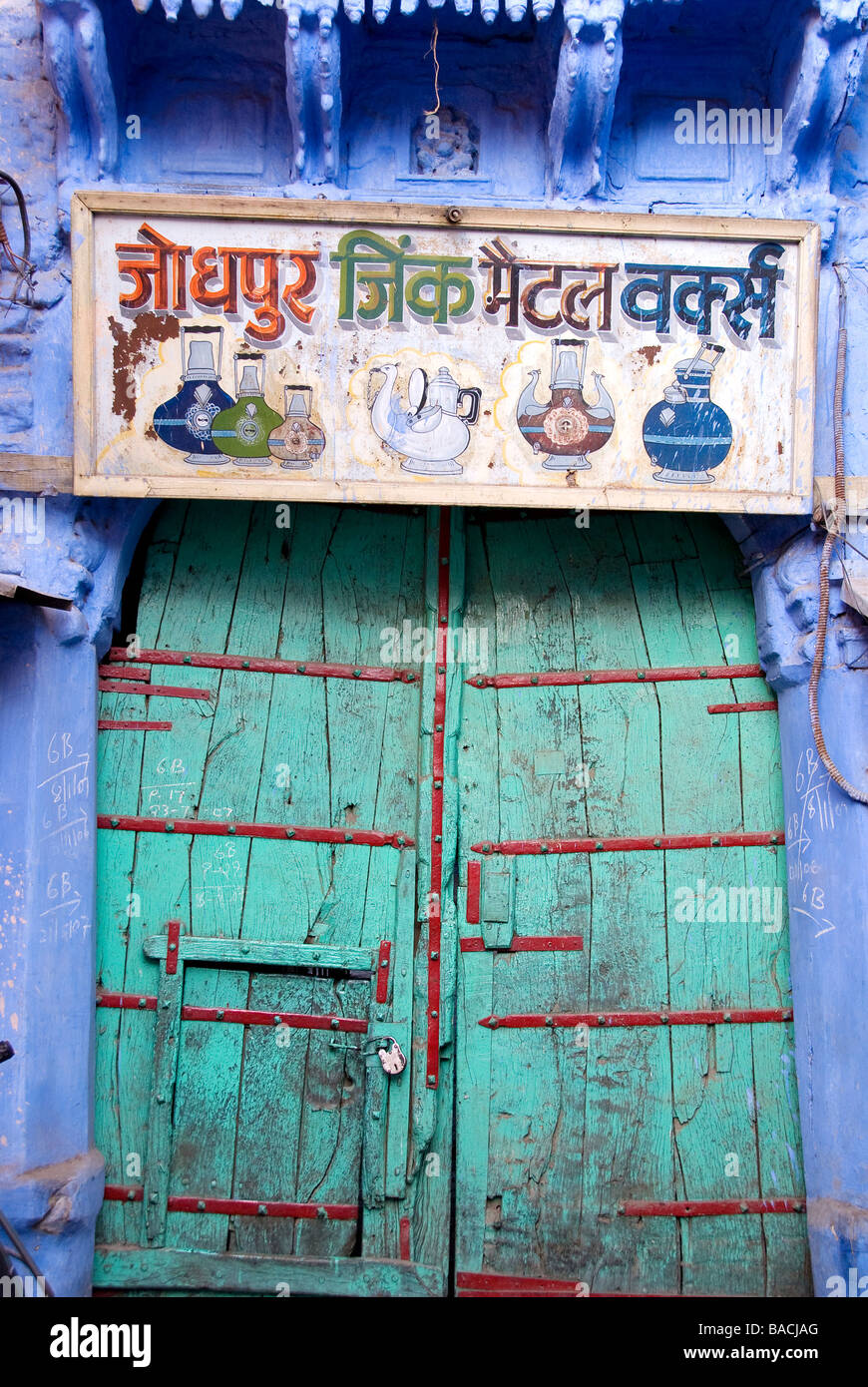 India, Rajasthan State, Jodhpur, blue houses in the old city Stock ...