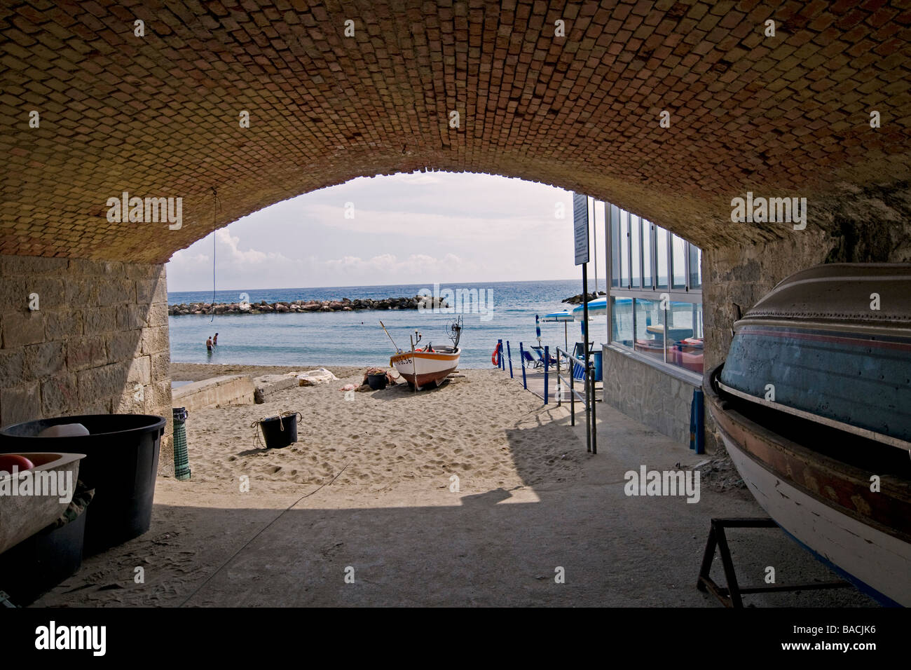 Moneglia beach Province of Genoa Italy Stock Photo - Alamy