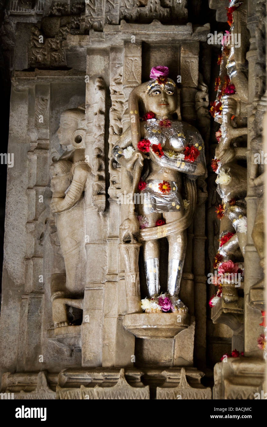 India, Rajasthan State, Ranakpur, jain temple of Chaumukha Mandir built ...