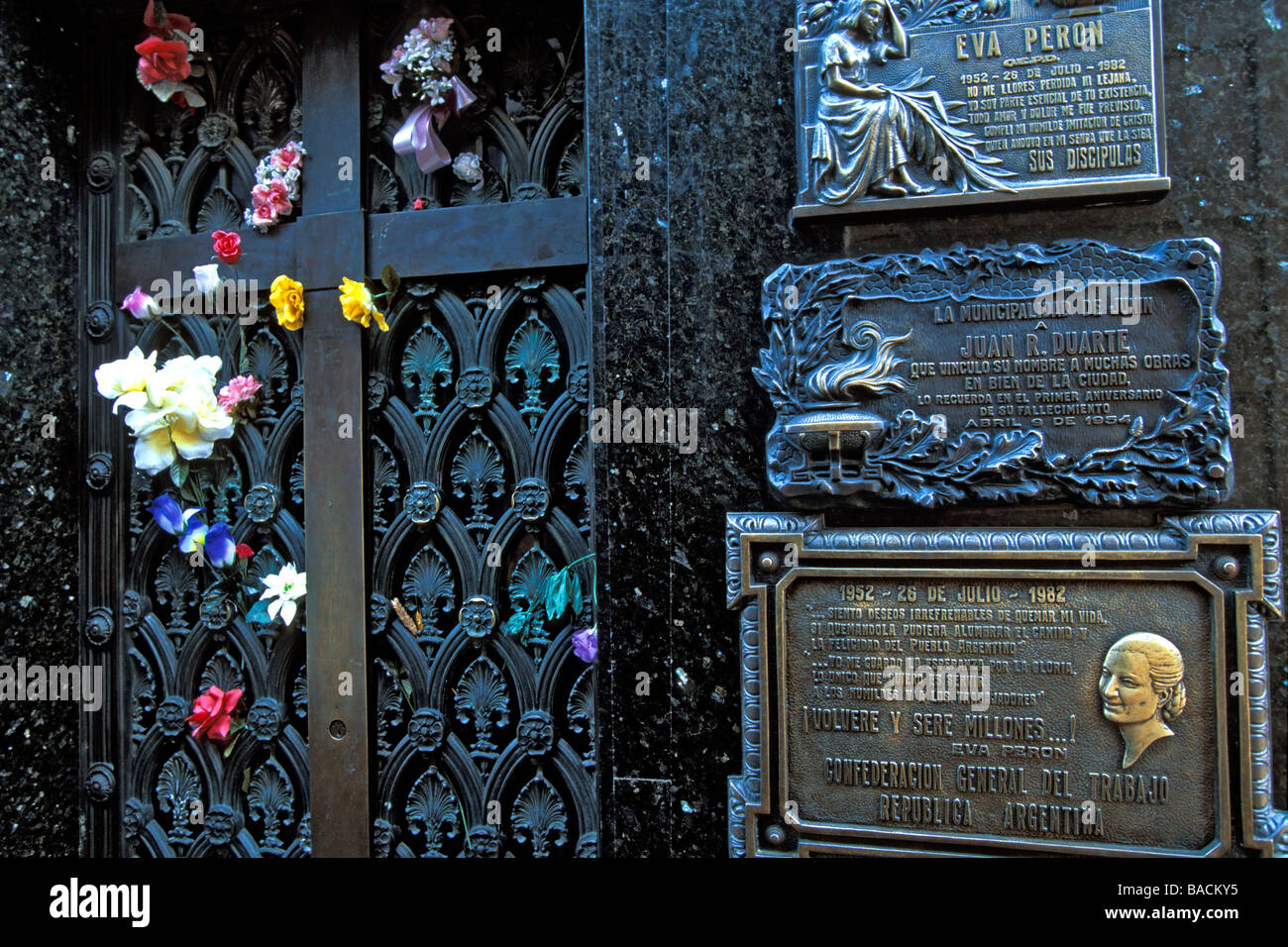 Argentina, Buenos Aires, La Recoleta Graveyard, Eva Peron's Tomb Stock ...