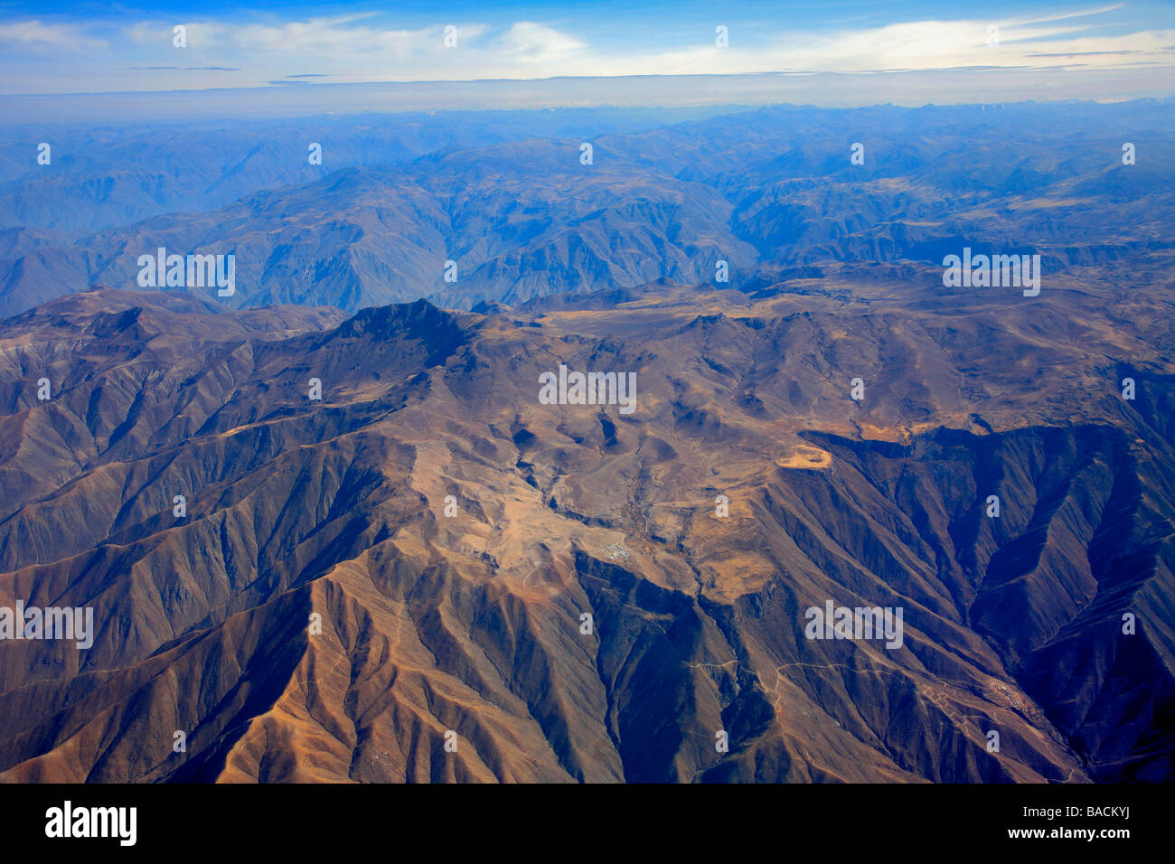 Peruvian Andes Mountains from an Aeroplane between Lima and Cusco ...