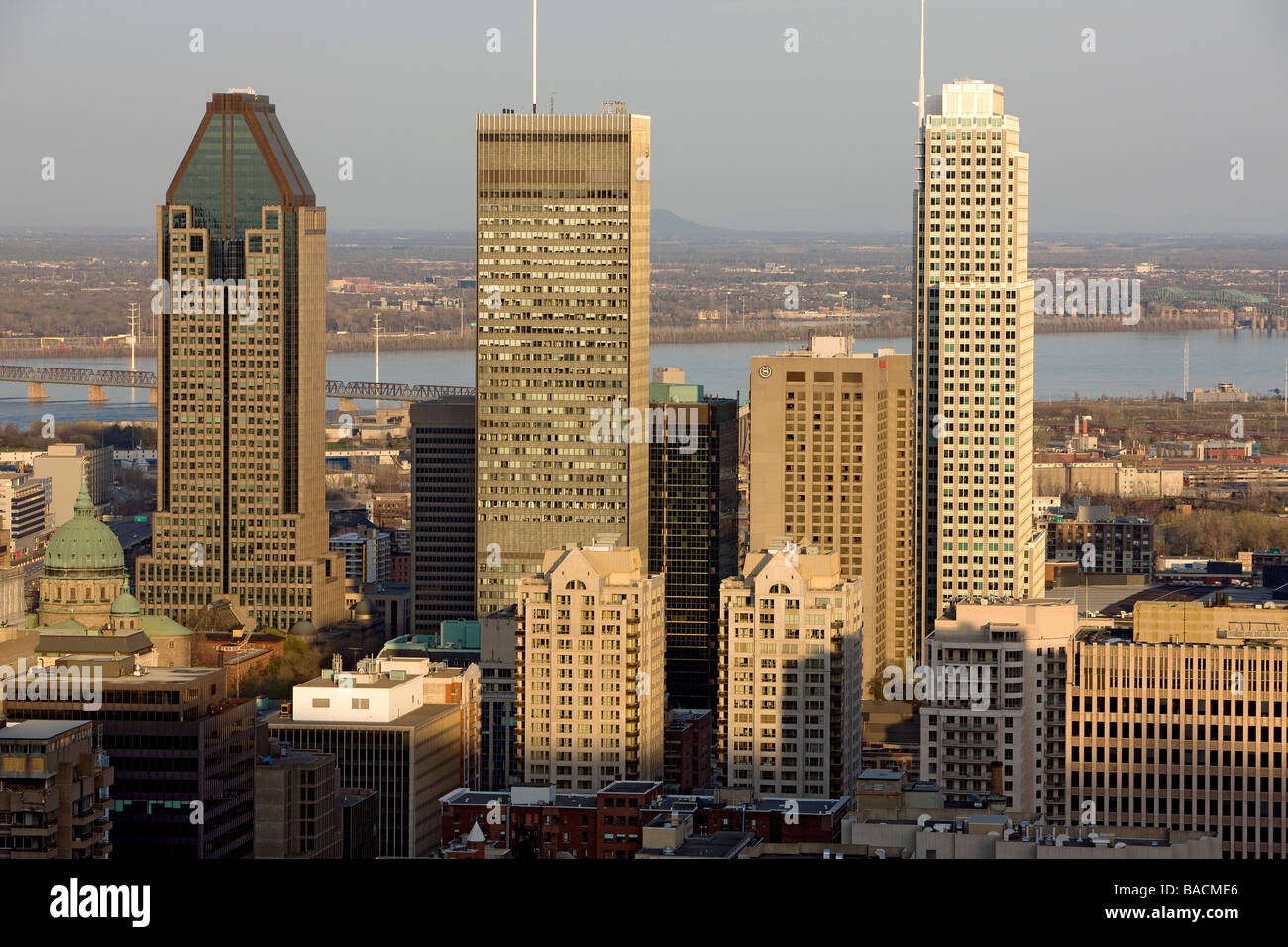 Canada, Quebec Province, Montreal, overview from Mont Royal Stock Photo ...