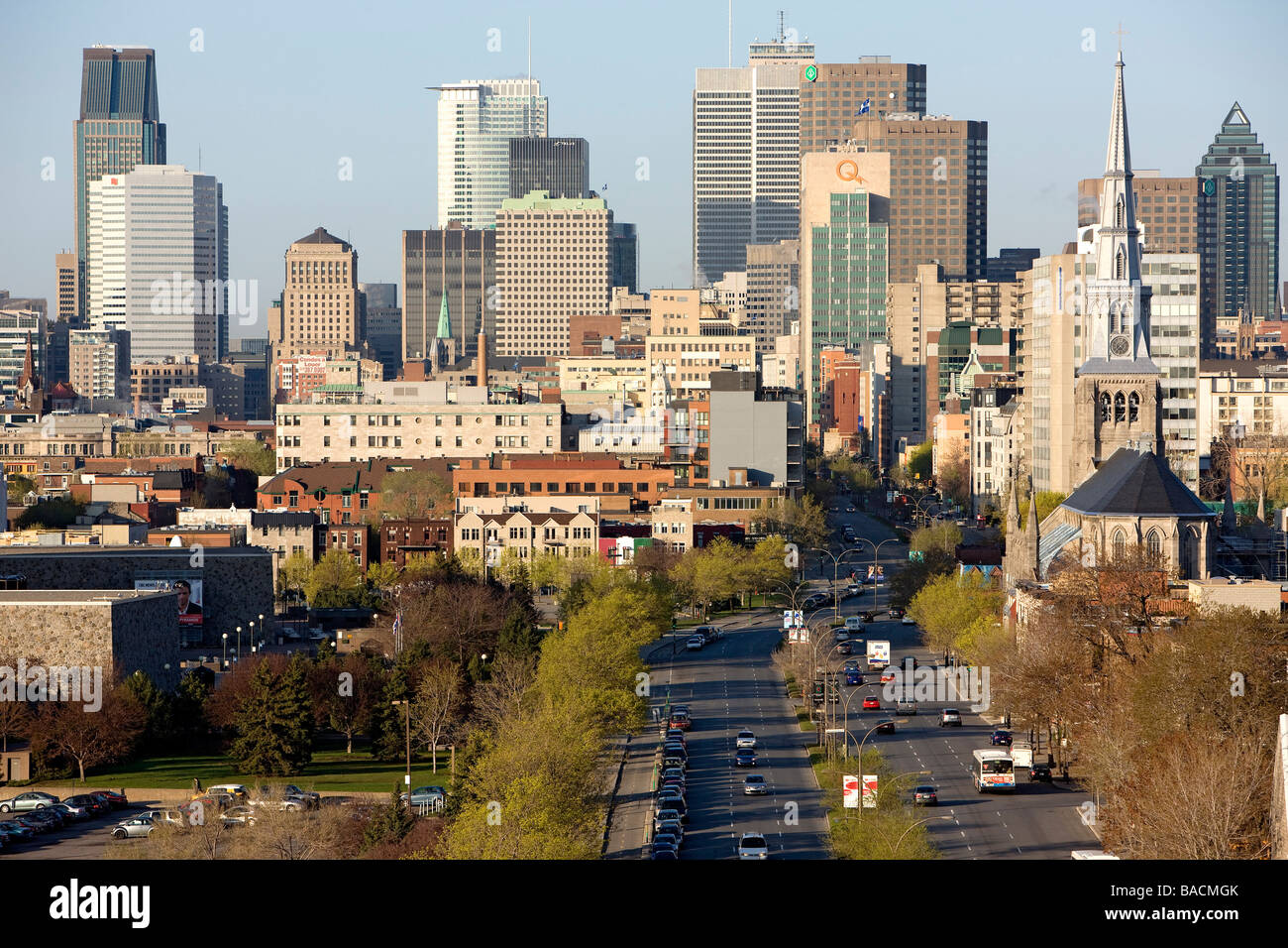 Canada, Quebec Province, Montreal, overview from Mont Royal Stock Photo ...