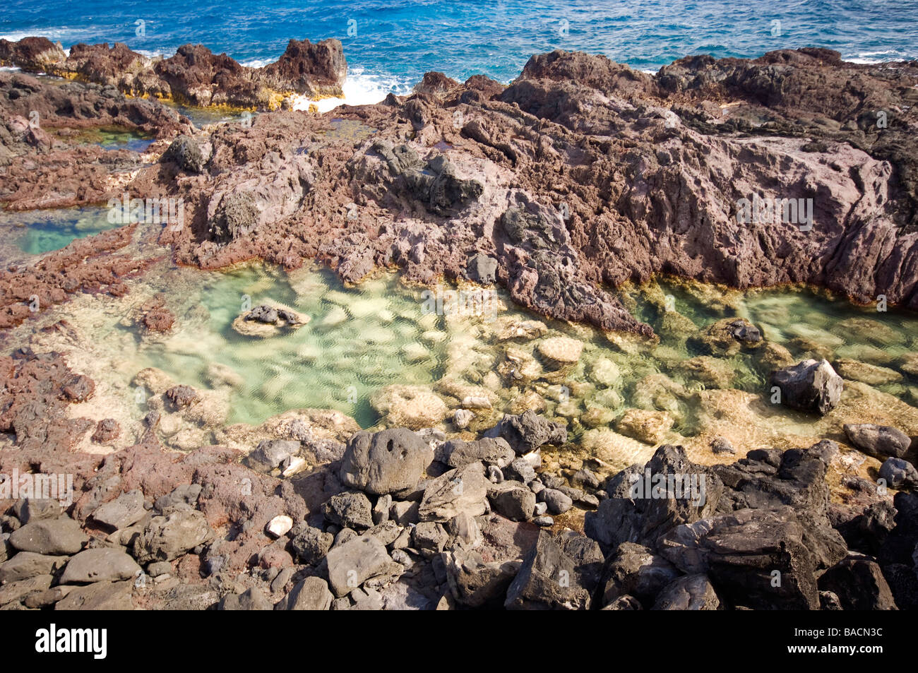 Chile, Easter Island (Rapa Nui), one of the natural pools of the ...