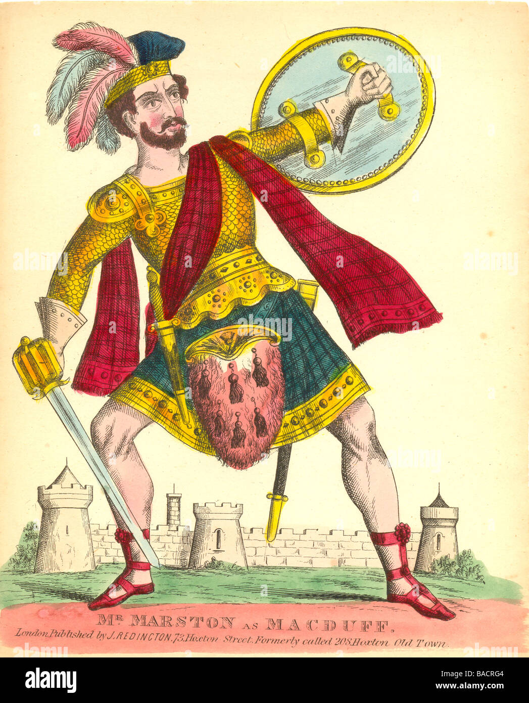 Handcoloured Victorian print for the toy theatre circa 1860 Stock Photo ...