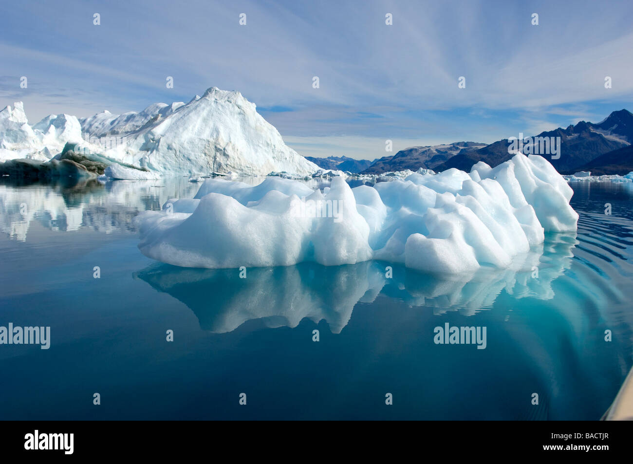 Greenland, Angmassalik Region, Tiniteqlaaq, Iceberg Pack in the ...