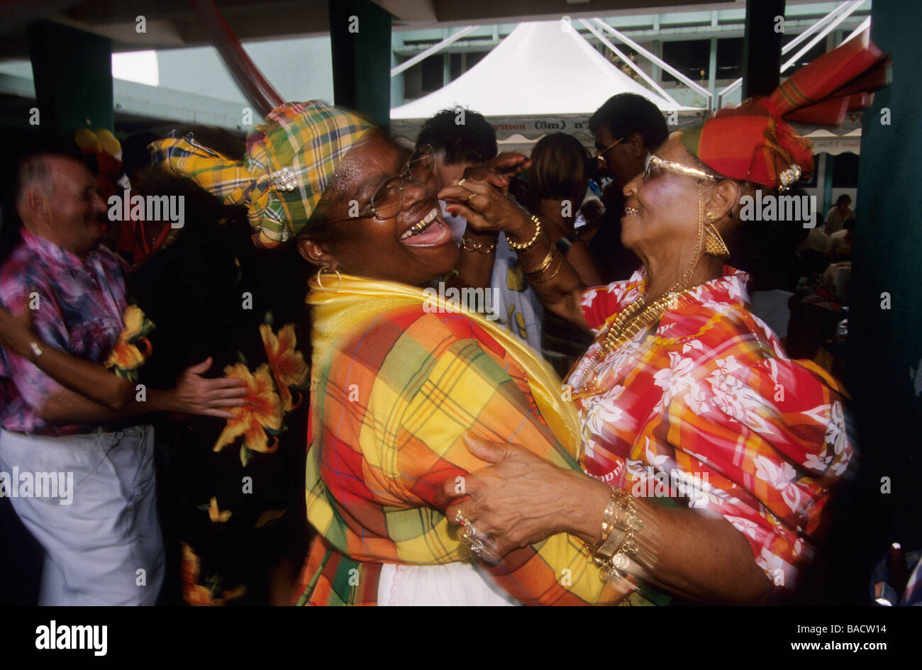 France, Guadeloupe, Pointe a Pitre, the Cooks Festival, women wearing ...