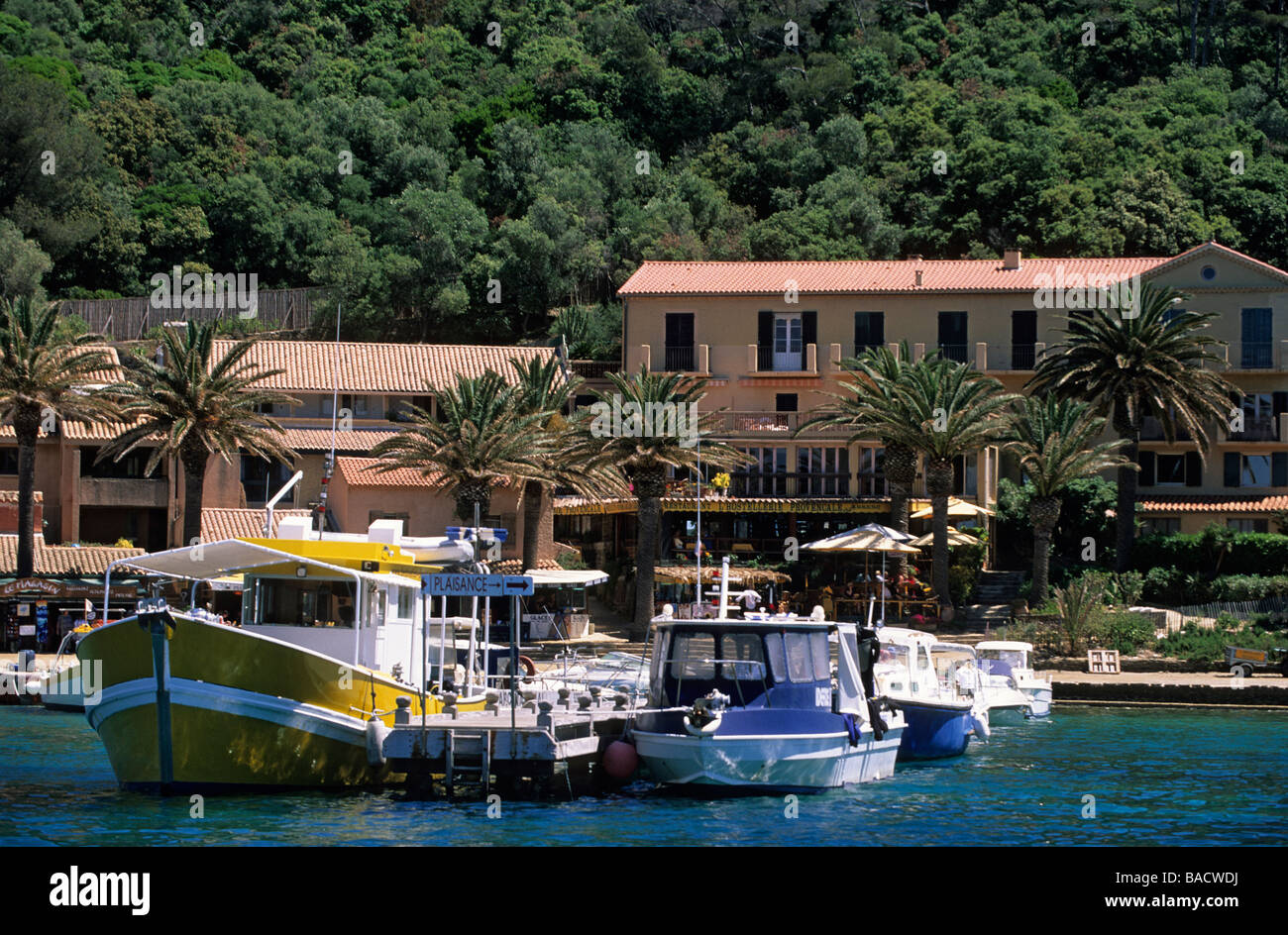 France, Var, port Cros Island, village and harbour Stock Photo - Alamy