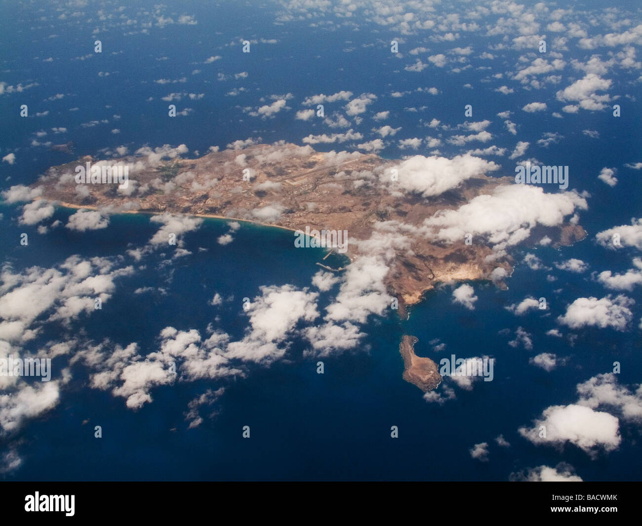 Aerial view of clouds over an island Stock Photo - Alamy
