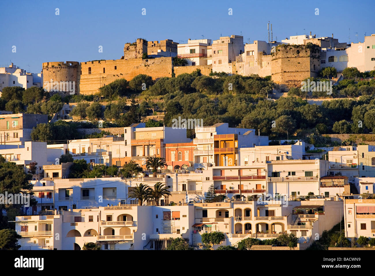 Italy, Apulia, Salento, Castro, the village and the castle Stock Photo ...