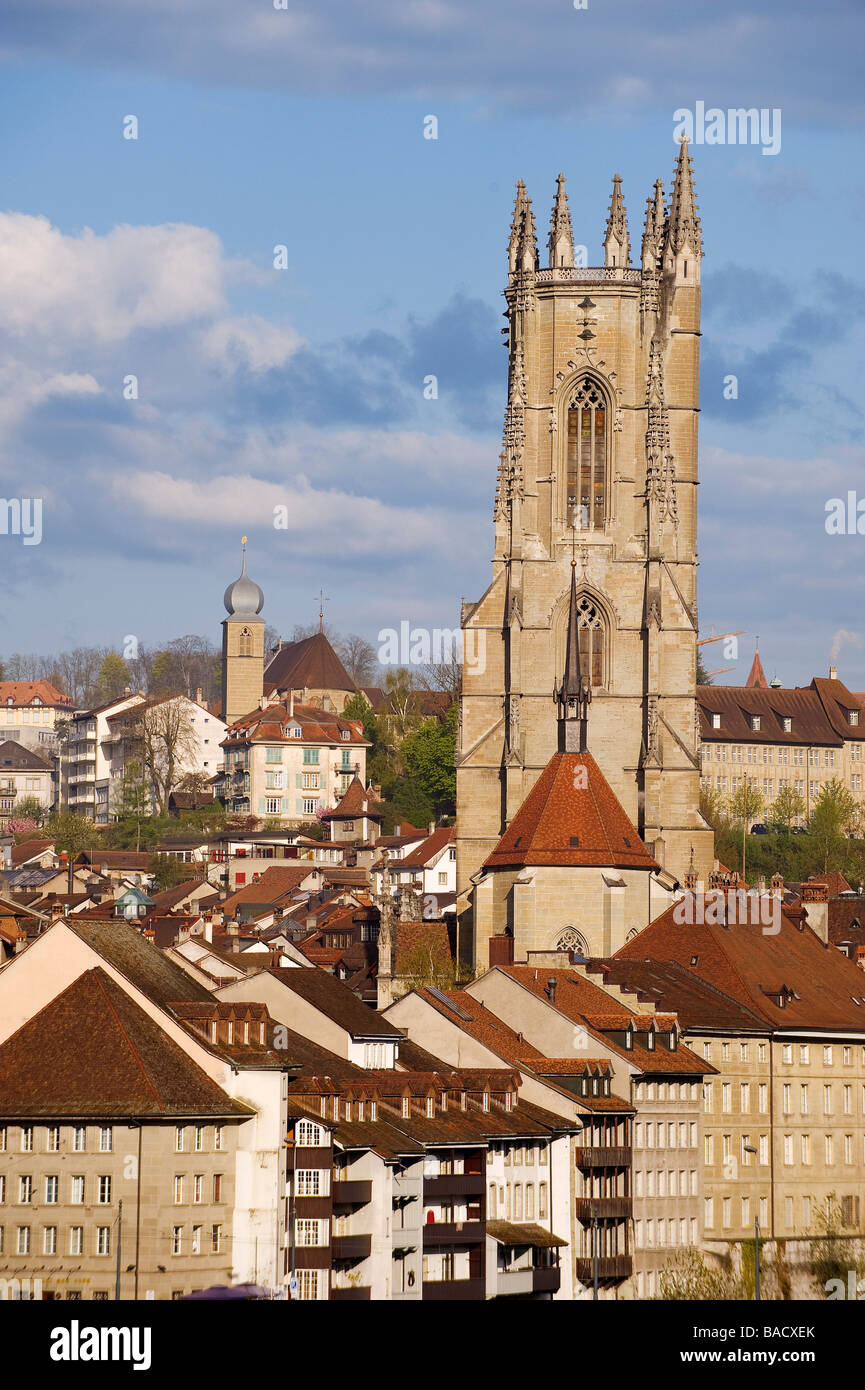 Switzerland, Canton of Fribourg, Fribourg, Saint Nicolas Cathedral ...