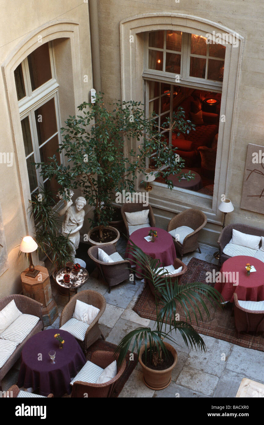 France, Vaucluse, Avignon, Hotel Restaurant La Mirande, detail of the ...