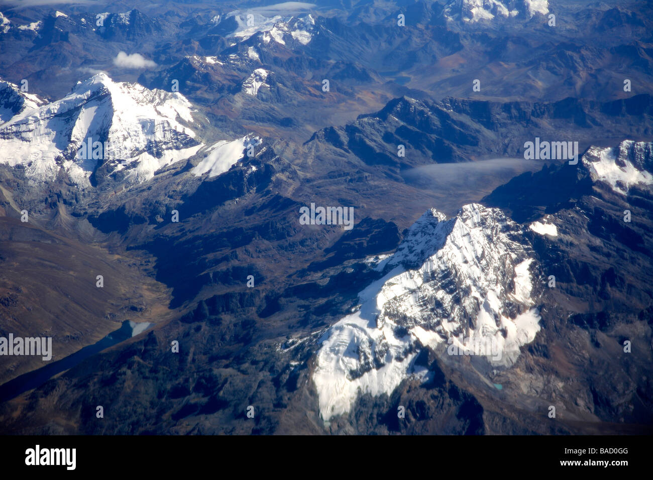 Snow Capped Vilcabamba mountain range Peruvian Andes Mountains view ...