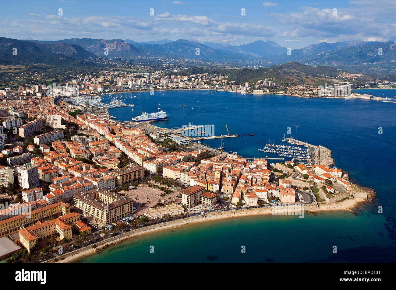 France, Corse du Sud, Ajaccio, old town, the citadel (aerial view Stock ...
