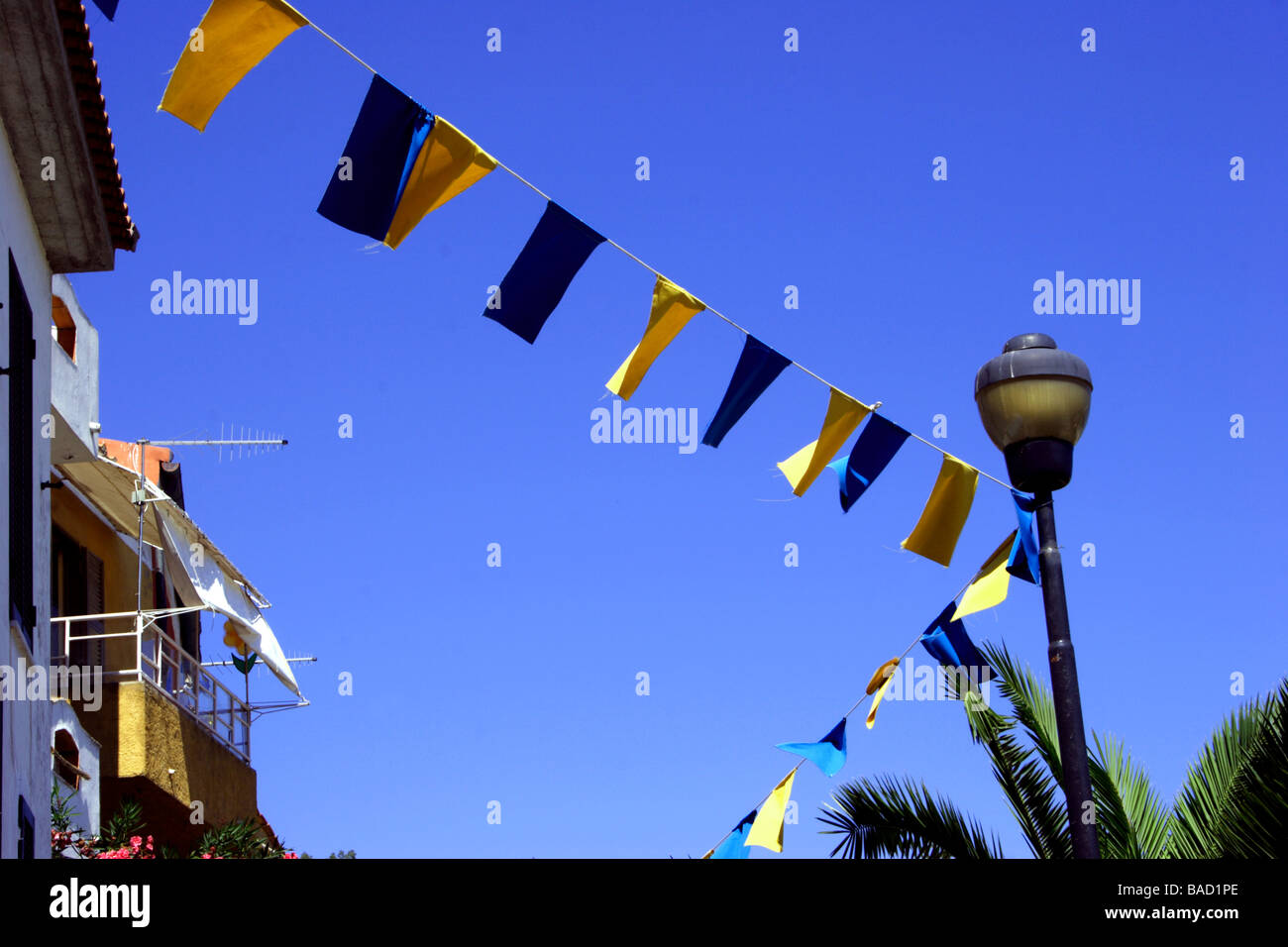 Giglio port: little flags Stock Photo - Alamy