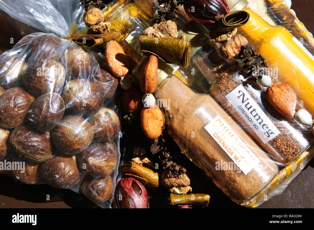 Souvenirs at Grand Anse Craft Spice Market Grenada Stock Photo - Alamy