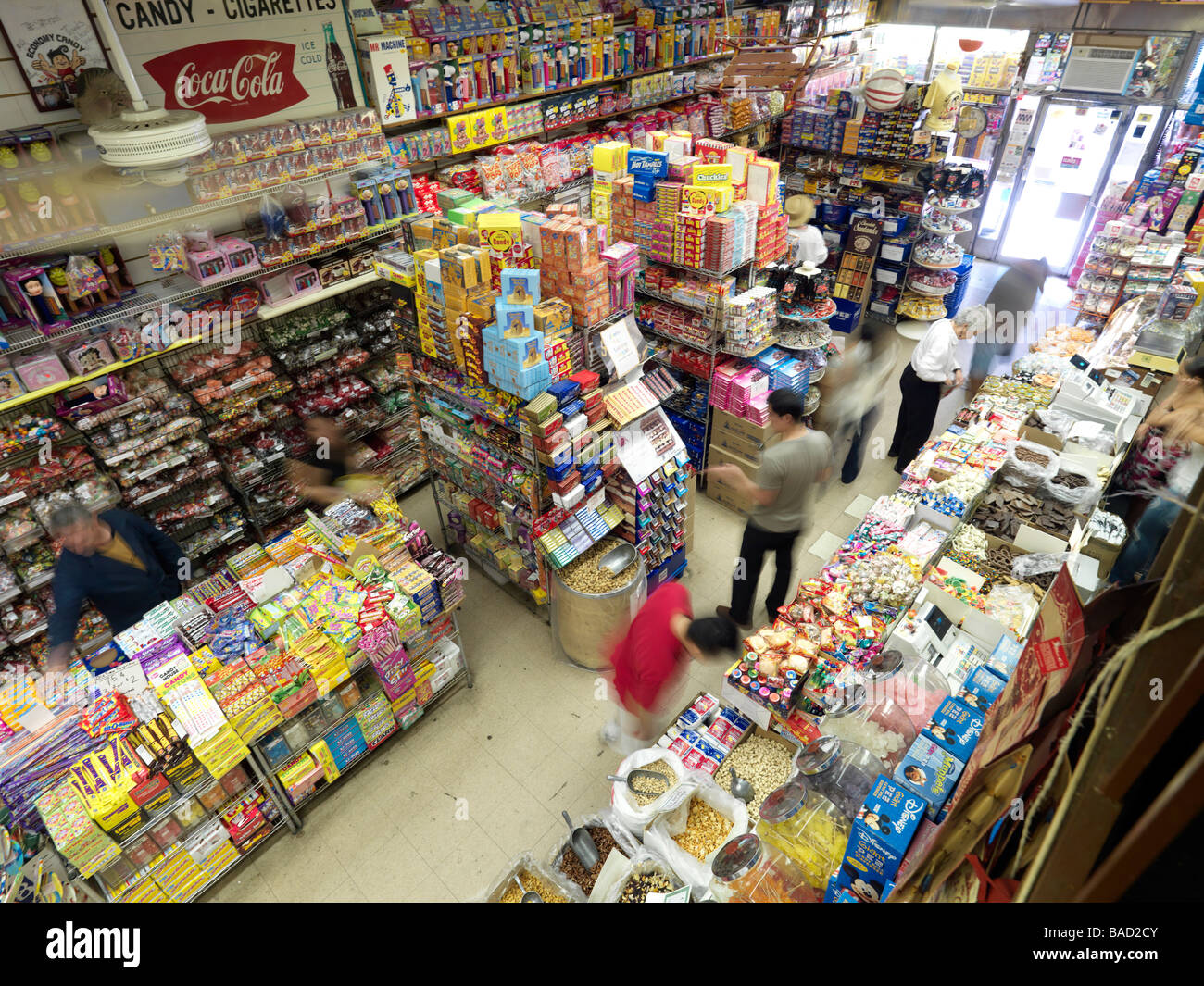 People shopping at a candy store on the Lower East Side in New York ...