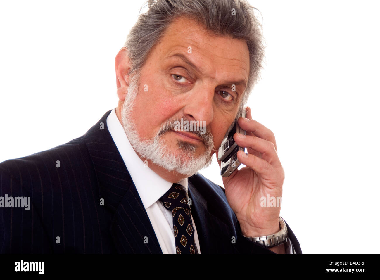 businessman listening mobile phone Stock Photo - Alamy